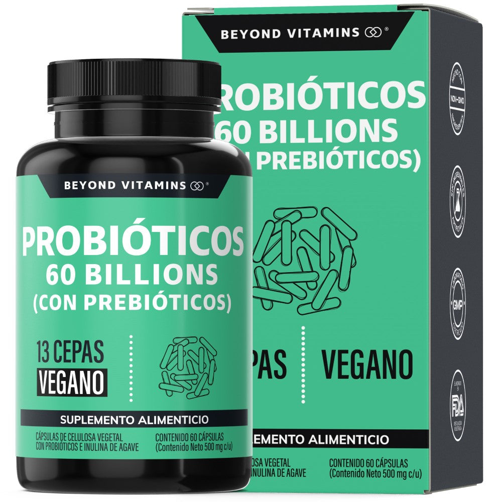 Probióticos 60 Billions (Con prebióticos) - 60 Cápsulas – Beyond Vitamins