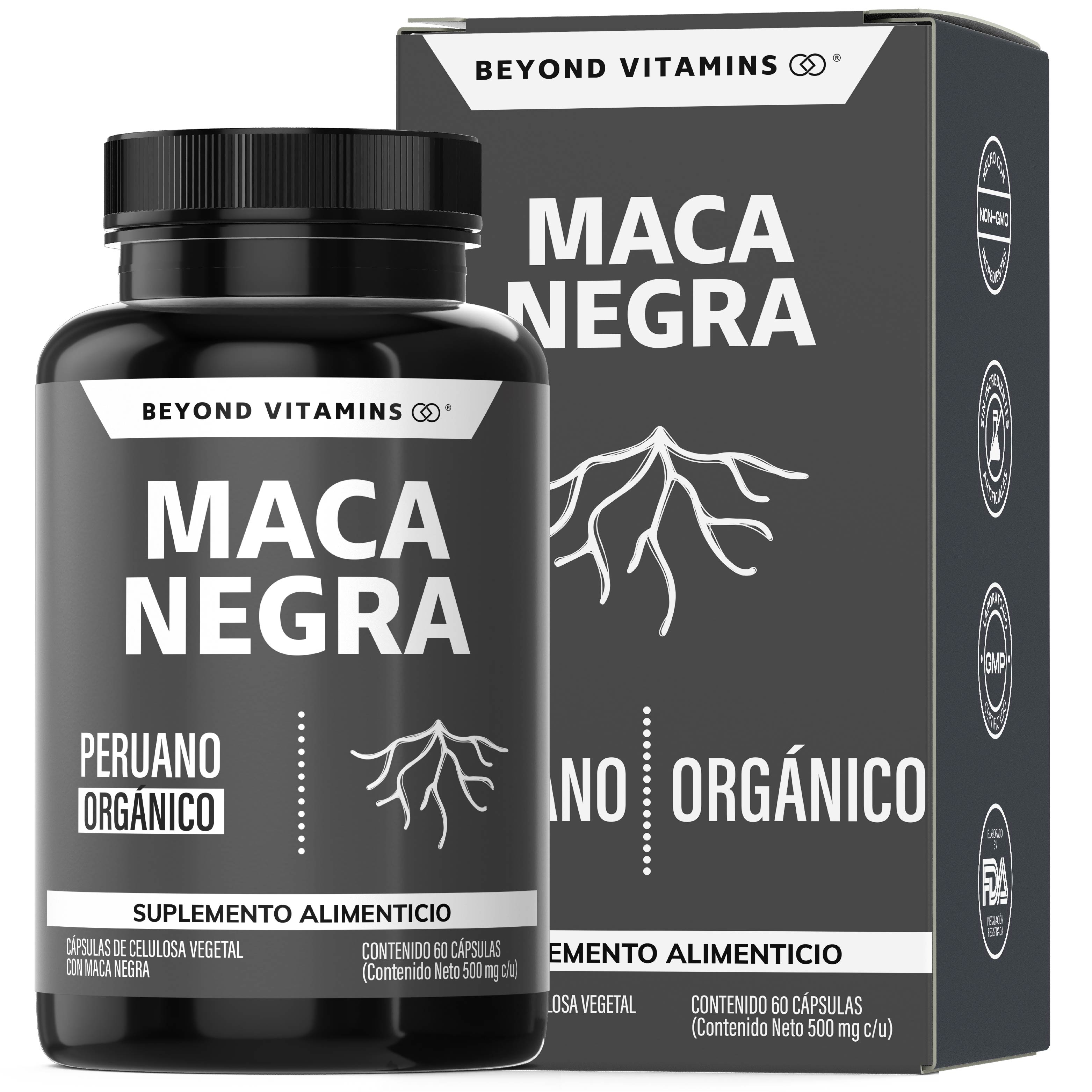 Maca Negra - 60 cápsulas – Beyond Vitamins